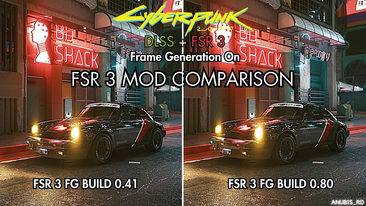 CYBERPUNK 2077 - AMD FSR 3 FG MOD BUILD 0.41 vs BUILD 0.80 Comparison ...