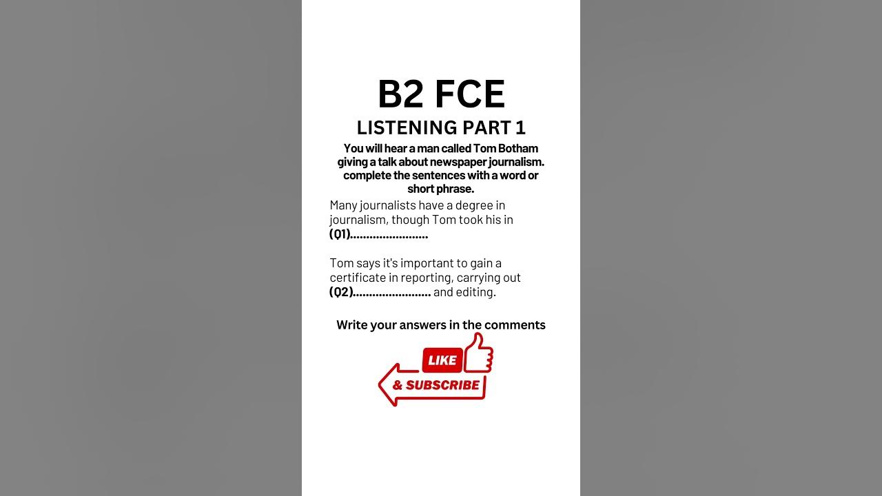 B2 First Certificate English (FCE) Listening Practice 2024 - Part 2 # ...