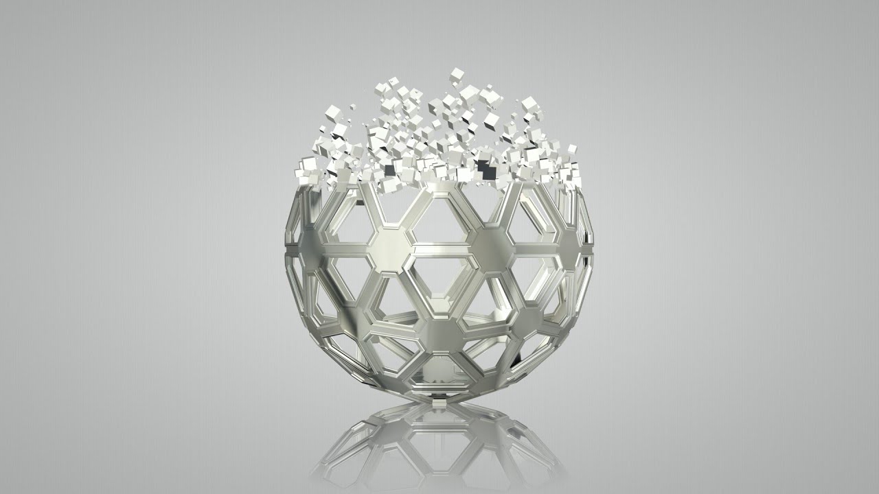 FREE Background - Silver Geometric Figure Decays Into Cubes - YouTube
