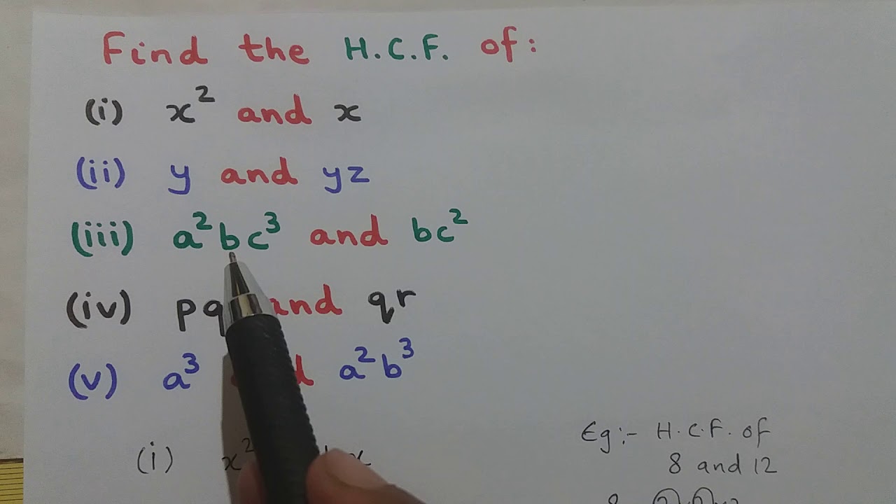 Video 60: Finding HCF of Algebraic Expressions - YouTube