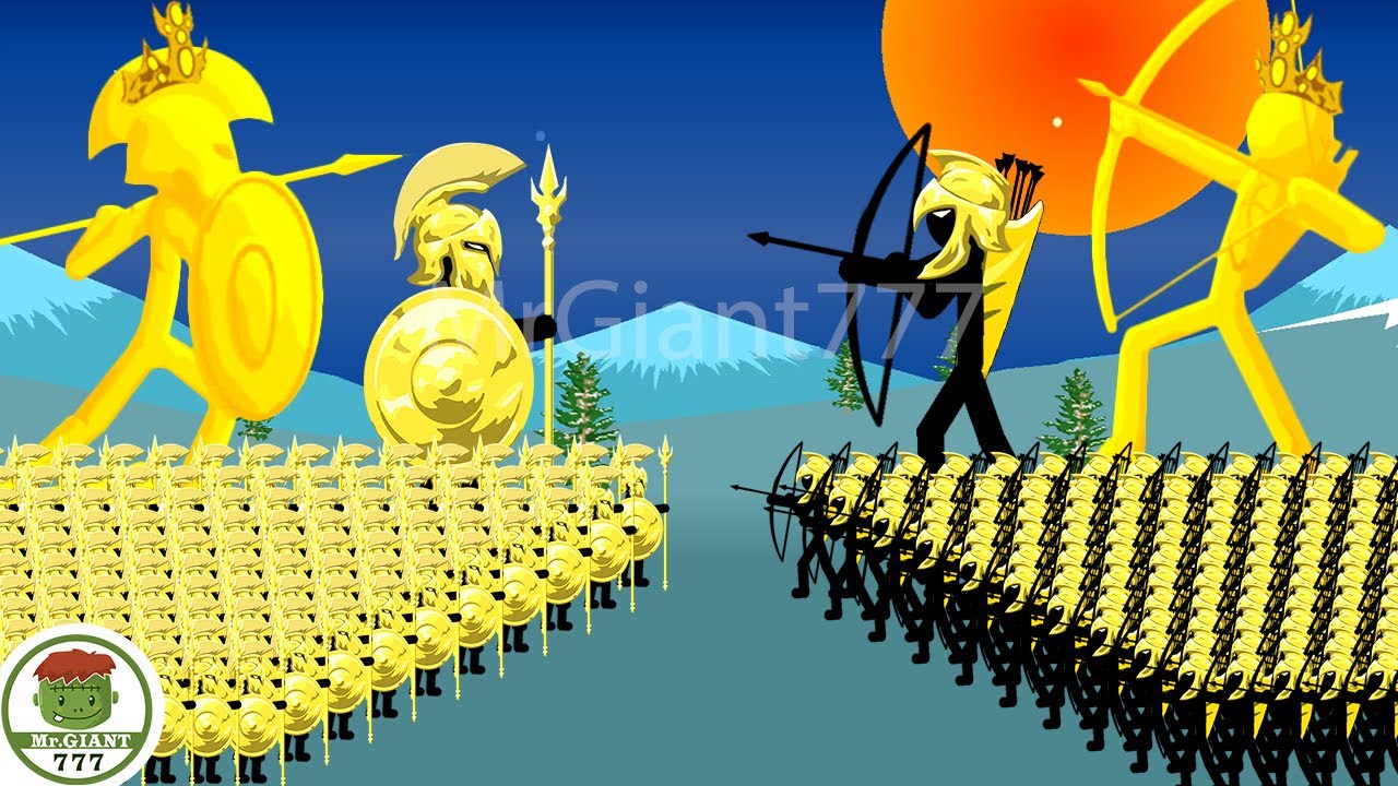 GOLDEN BASE STATUE SPEARTON VS GOLDEN BASE STATUE ARCHIDON,… | Stick ...