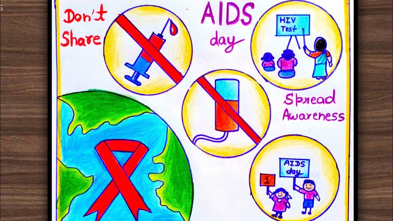 AIDS day drawing easy / AIDS Divas Drawing / Aids day poster - YouTube
