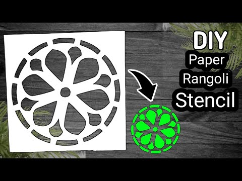 Paper Cutting Design | Easy Rangoli Paper Cutting | Paper Stencil - YouTube