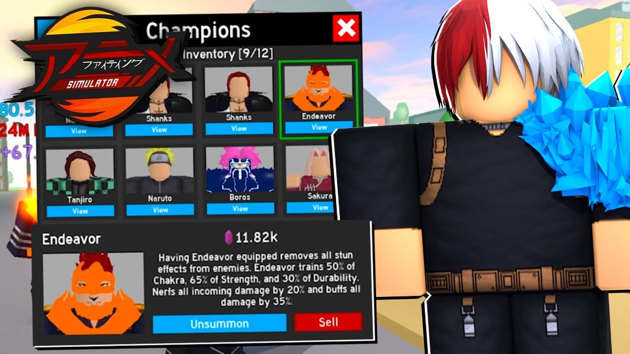 BUG!* PARA *CONSEGUIR* O CHAMPION ENDEAVOR NO ANIME FIGHTING SIMULATOR ...
