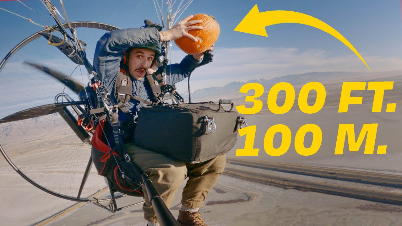 Dropping Pumpkins from 300 feet out of my Paramotor! - YouTube