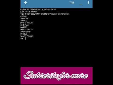 Identity function in python || id() function in python - YouTube