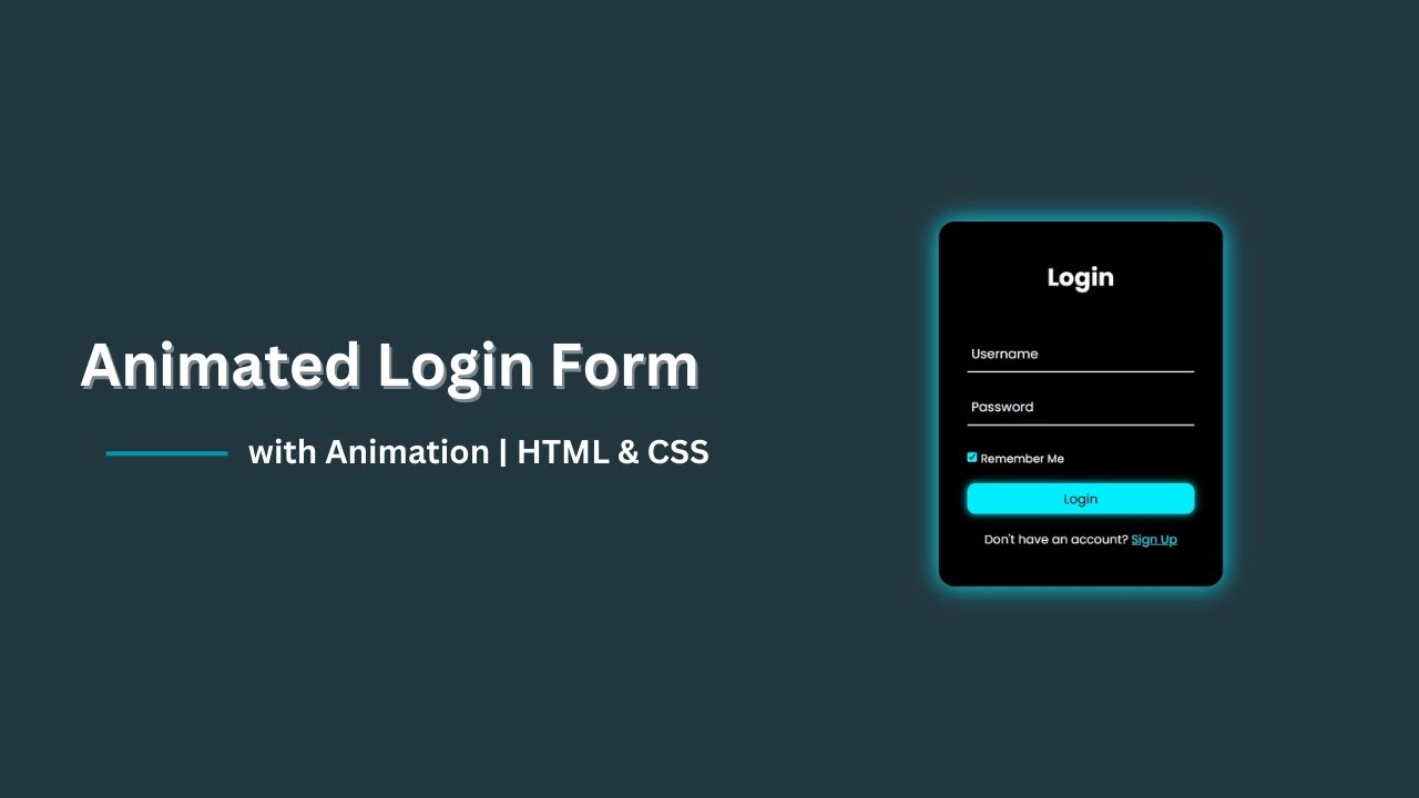 🔥 Create an Animated Login Form Using HTML & CSS | Smooth UI Effects ...