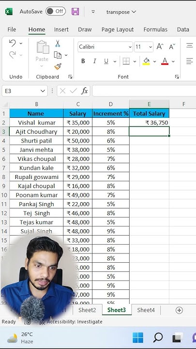 How to Create Automatic Salary Increment in #excel #microsoft #office - YouTube