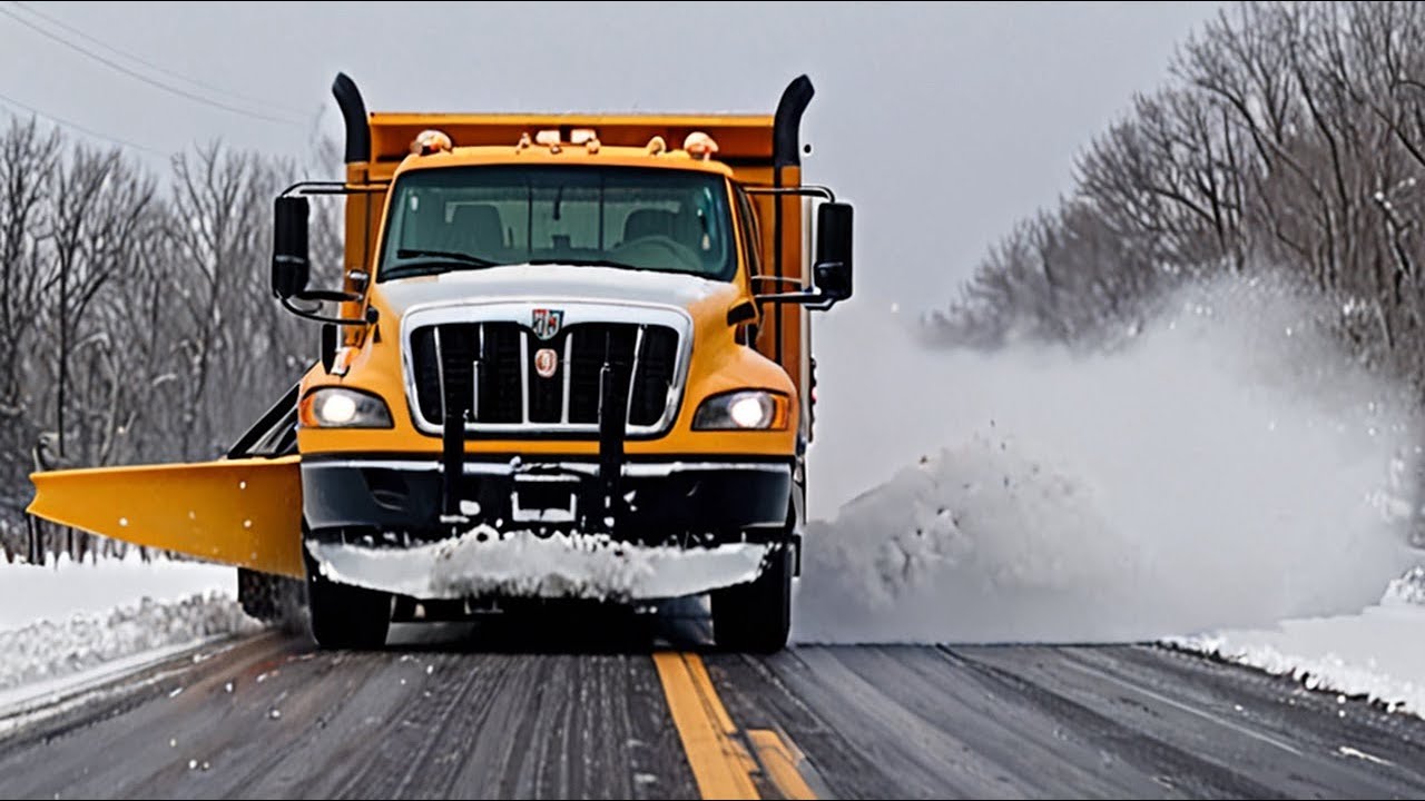 The Most SATISFYING Snow Plow Slow Motion! - YouTube