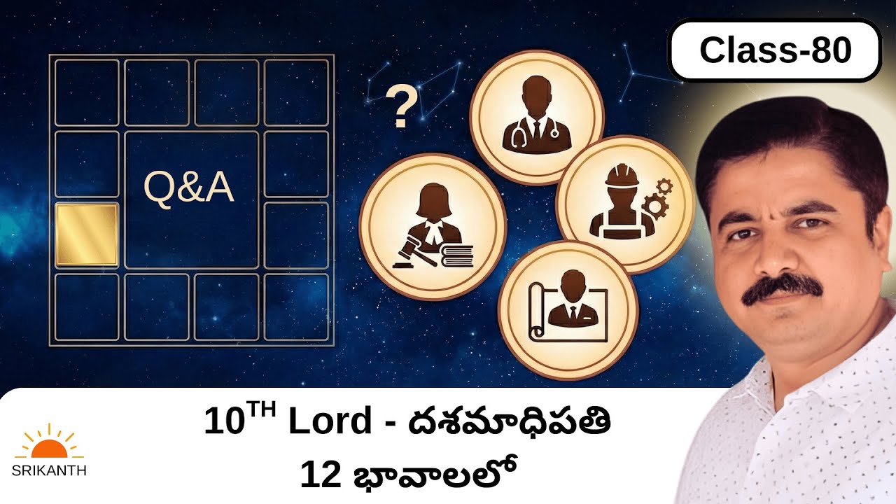 Class 80 | Q&A 10th Lord in 12 Houses | Srikanth Astro Telugu| 12 ...