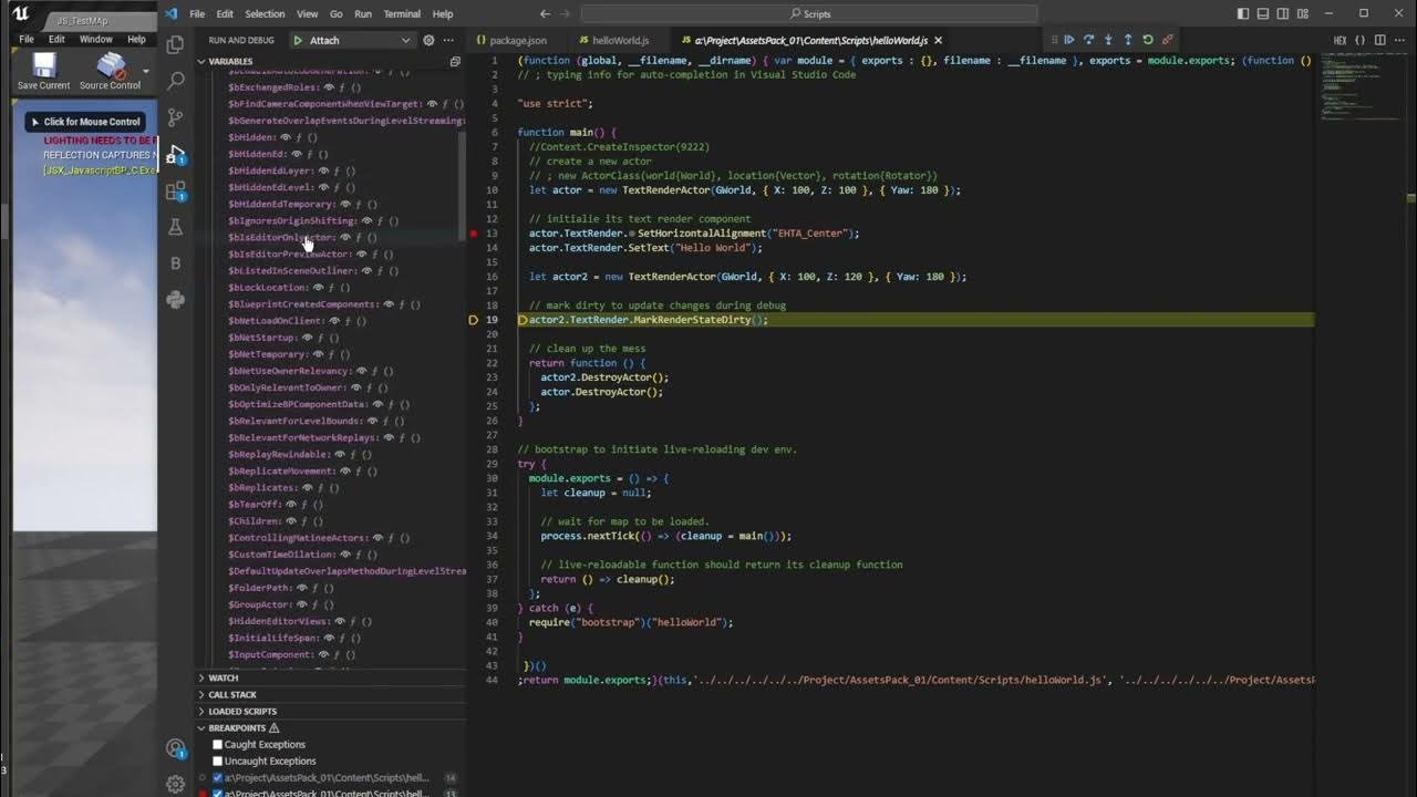 UE UnrealJS debugging in VS Code - YouTube