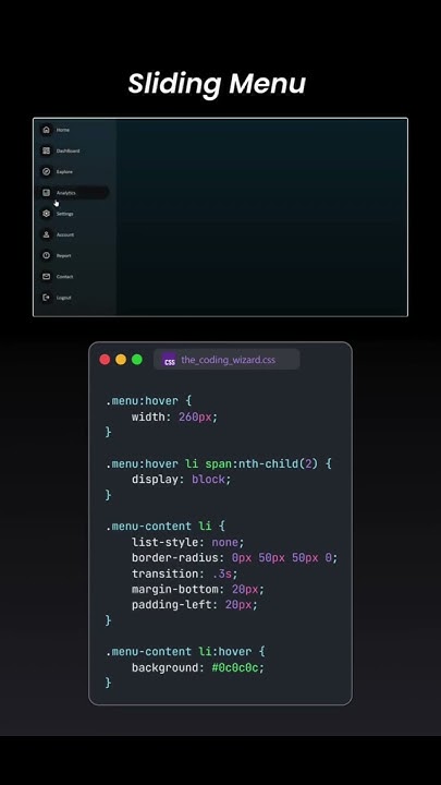 🎨 Create a Smooth Slider Menu Using JS & CSS3! 🚀 | Modern UI Design 💡 #shorts #shortsvideo # ...