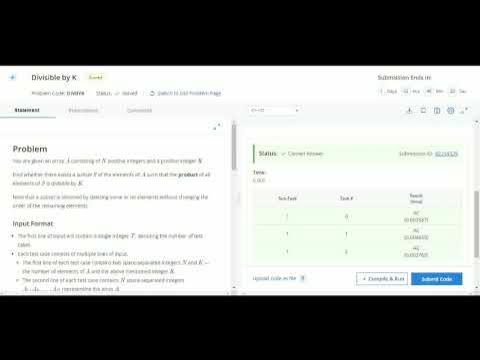 codechef December long challenge divisible by k solution - YouTube