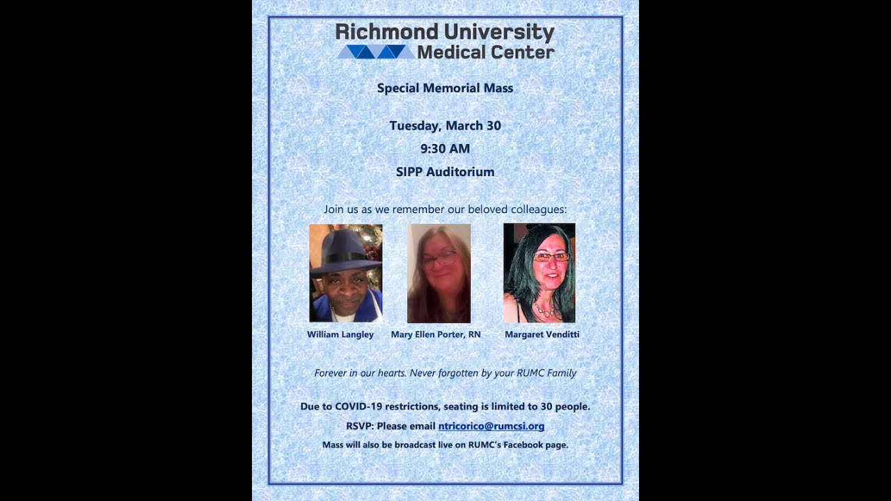 RUMC Special Memorial Mass for Mary Ellen Porter, RN - Margaret ...