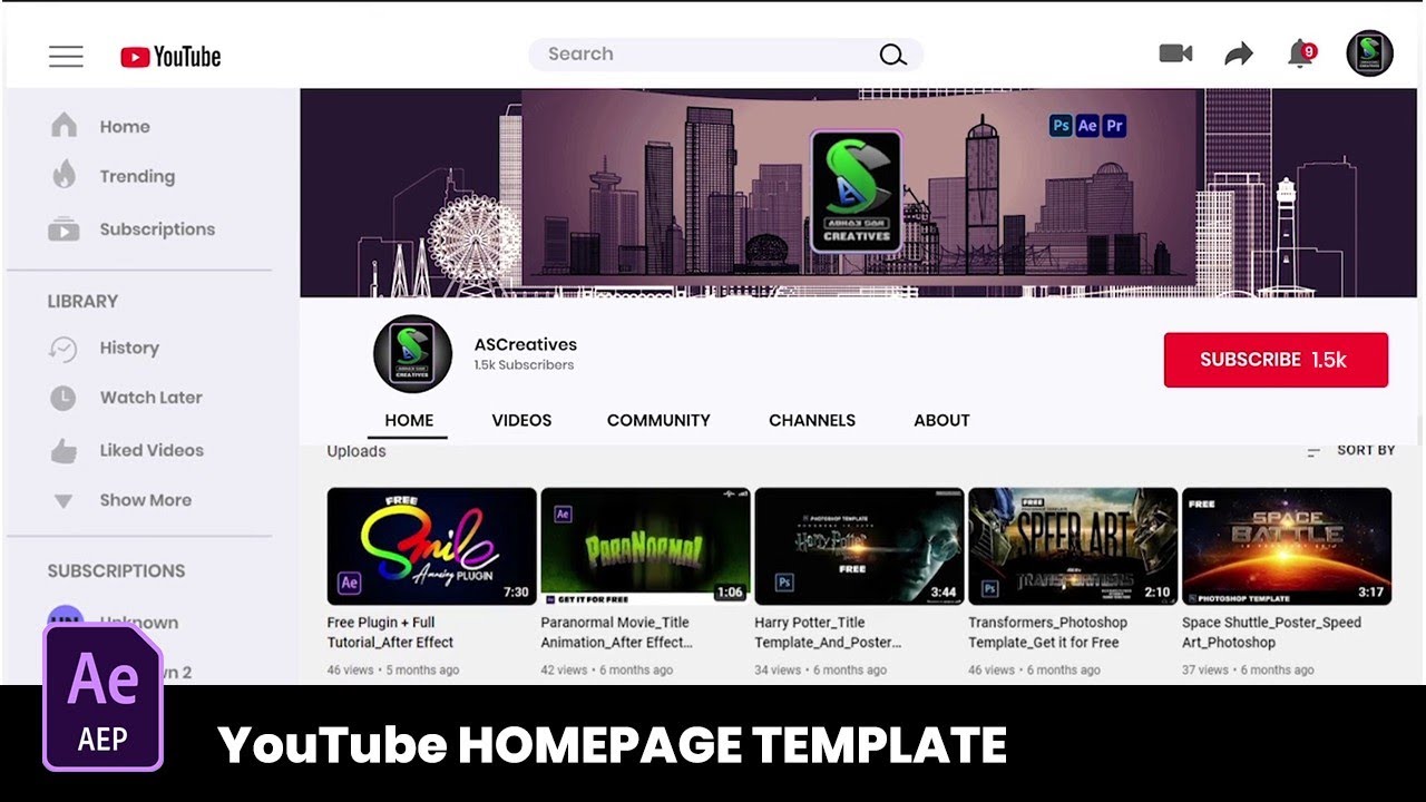 YT Homepage_Template_After Effect Projectfile - YouTube