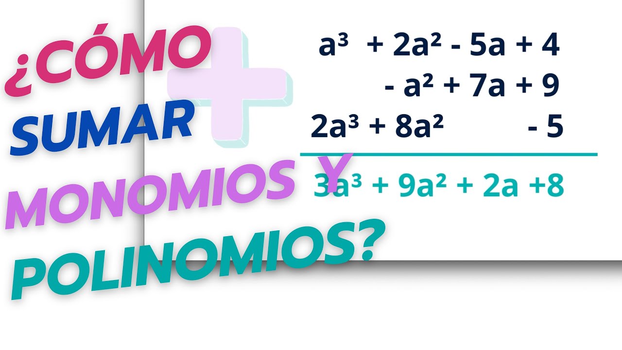 Suma de expresiones algebraicas (Monomios y Polinomios) - Curso ...