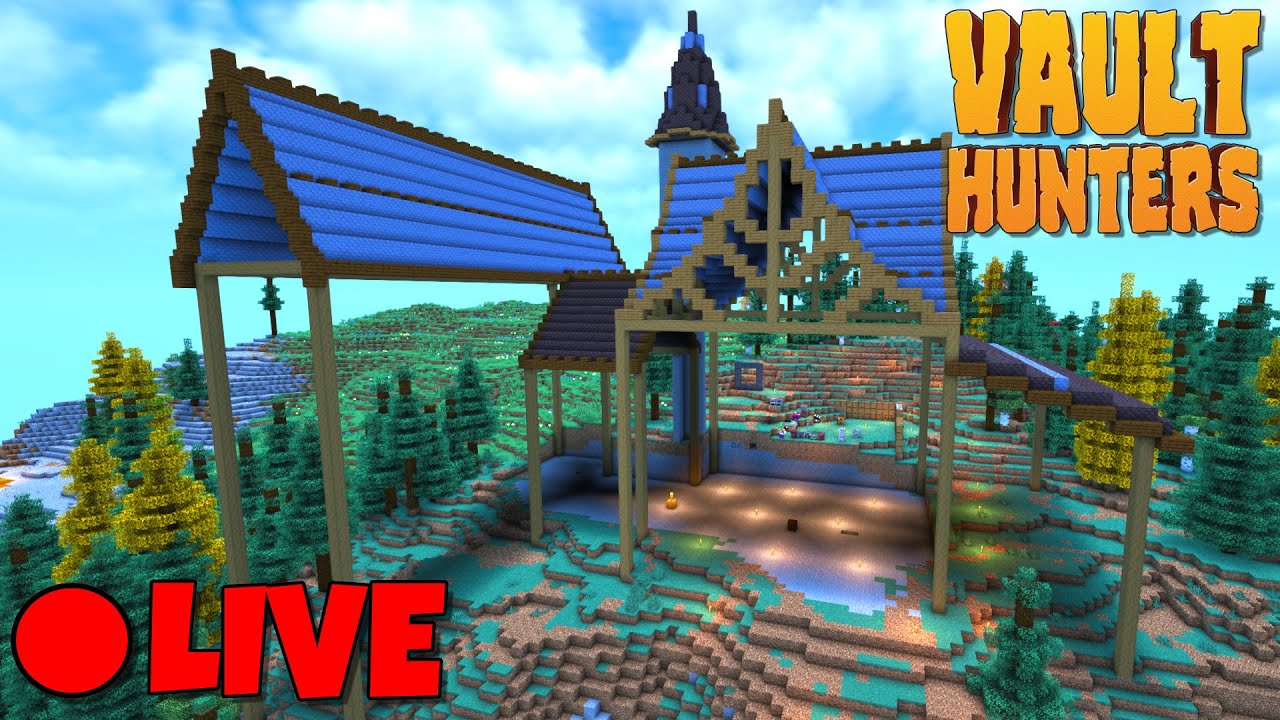 LIVE! Working On The New Base | Minecraft Vault Hunters 1.18 - YouTube