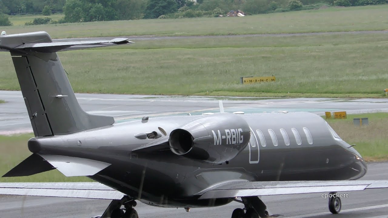 Good Looking Learjet 45 M-RBIG - Wet take off - Gloucestershire Airport ...