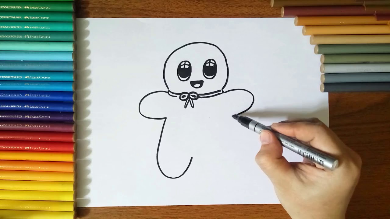 How to draw a Gingerbread step by step - YouTube