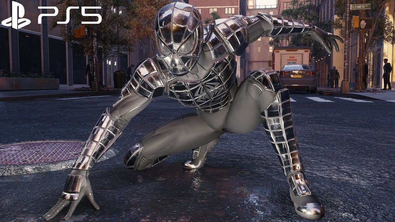 Marvel's Spider-Man Remastered - Silver Armor Suit Free Roam | PS5 4K ...