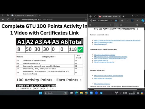 COMPLETE GTU 100 Points Activity | FREE CERTIFICATES LINKS | Complete ...