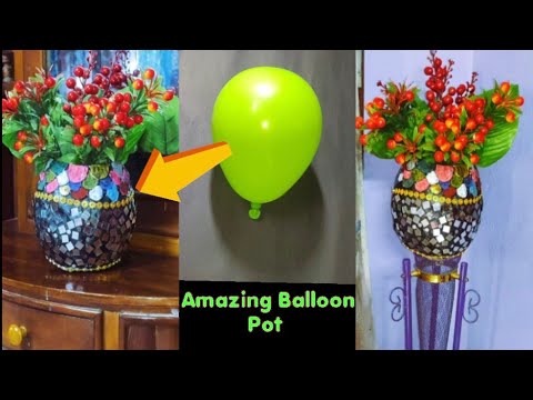 Balloon and Newspaper Craft|Pot Making with Balloon|Balloon Craft ...