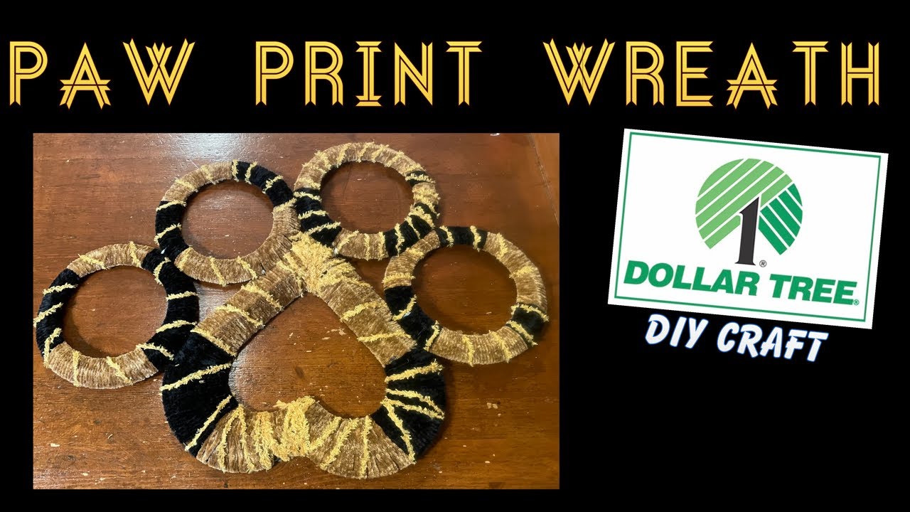 How To Make A Cat Dog Paw Print Wreath With Dollar Tree Frames & Yarn ...