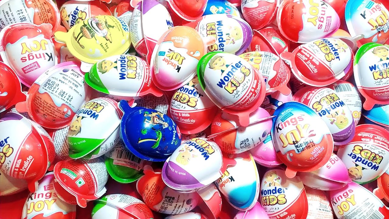 100 Yummy Kinder Surprise Egg Toys Opening - A Lot Of Kinder Joy ...