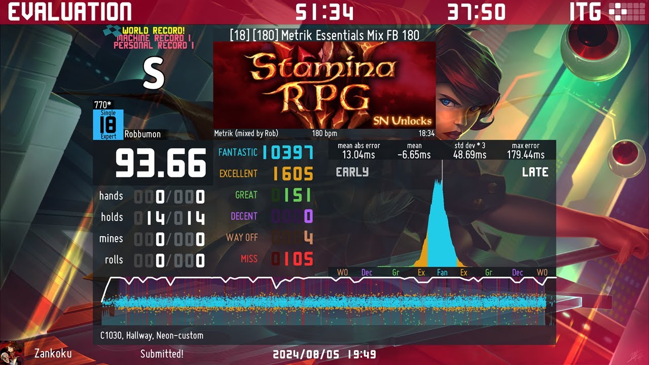 StepMania - 2024-8-5 - [18][180] Metrik Essentials Mix FB 180 - 93.66% - YouTube