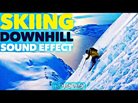 Skiing Downhill Sound Effect / Skier Jumping Down Snowy Mountain / Snow ...