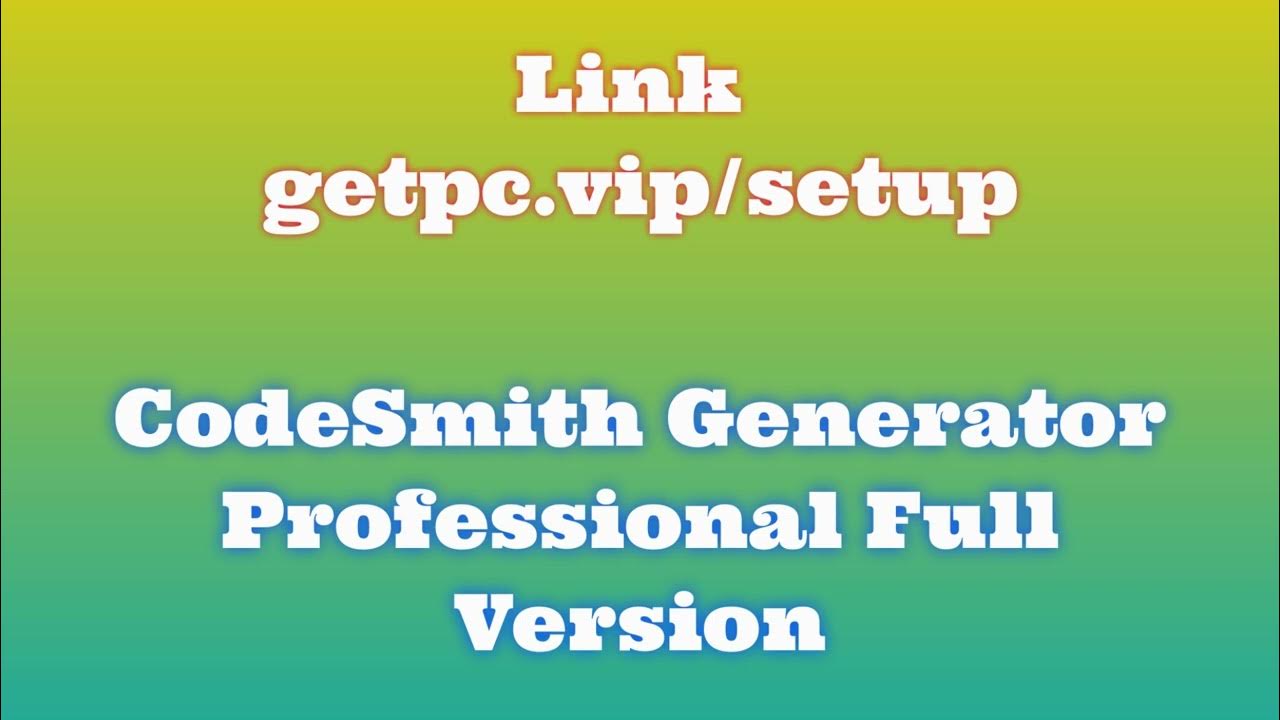 🔸CodeSmith Generator Professional🚀 HOW TO INSTALL 💻PC/LAPTOP [TUTORIAL 2024 no charge🎁] - YouTube