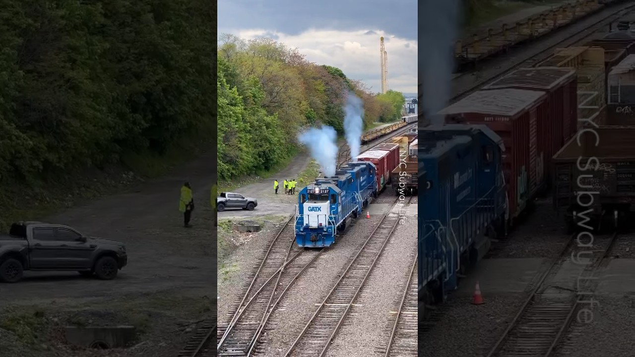 #ExceptionThursday GATX Locomotive No. 2127 Switching, Picking up at The 65th Rail Yard in ...