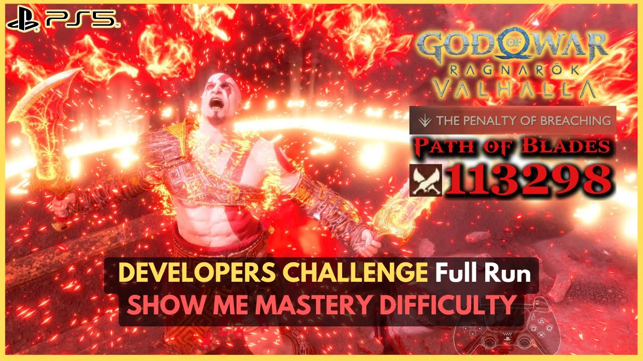 DEV CHALLENGE FULL RUN (Path of Blades + No deaths) - GOD OF WAR RAGNAROK VALHALLA DLC - YouTube