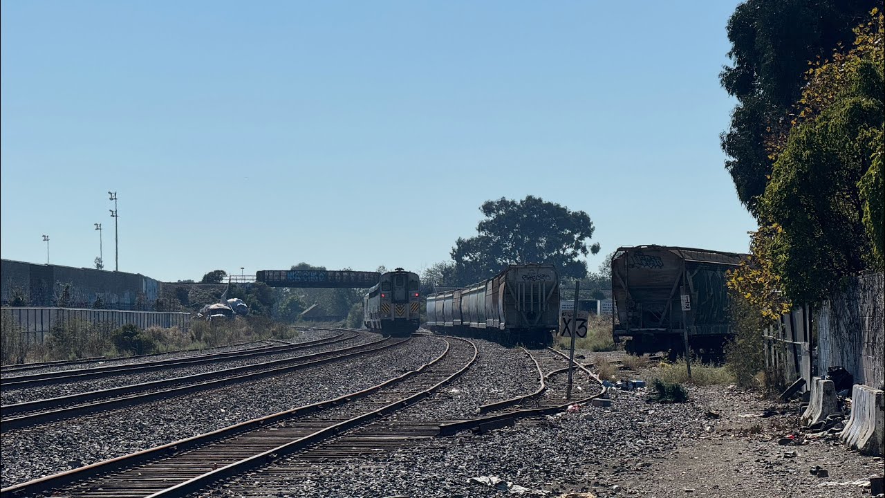 70 MPH HIGH SPEED Amtrak Capitol Corridor south to San Jose at Richmond ...