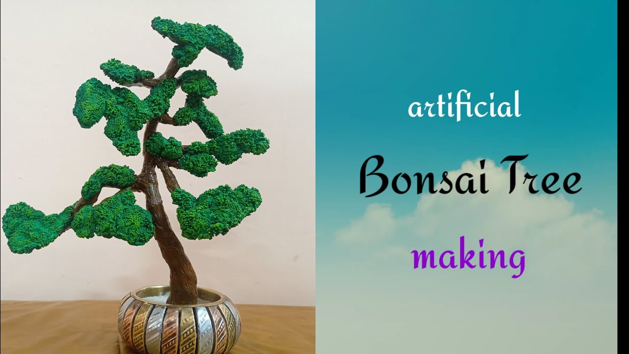 DIY/How to make a Artificial Bonsai Tree/Bonsai Tree making with Clay ...