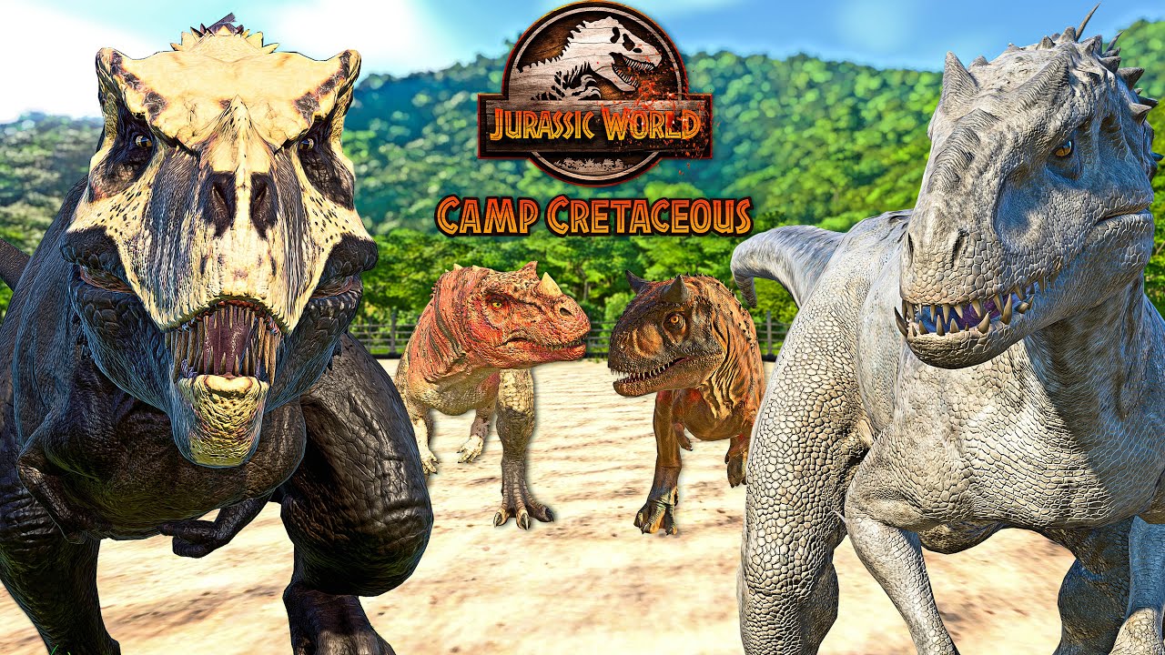 Camp Cretaceous Dinosaurs vs Revoluiton T-REX, Inspinedoraptor ...