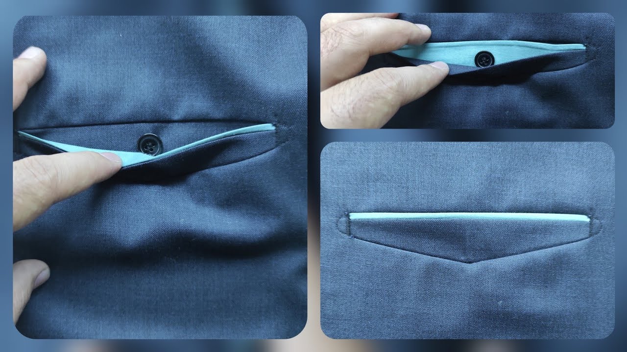 Straighten the back pocket of the pants with the hidden button/Back ...