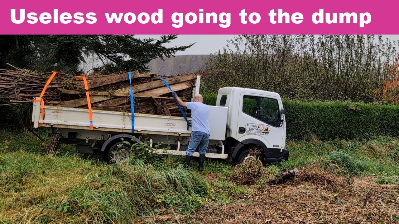 Useless wood going to the dump at the French farm house renovation ...