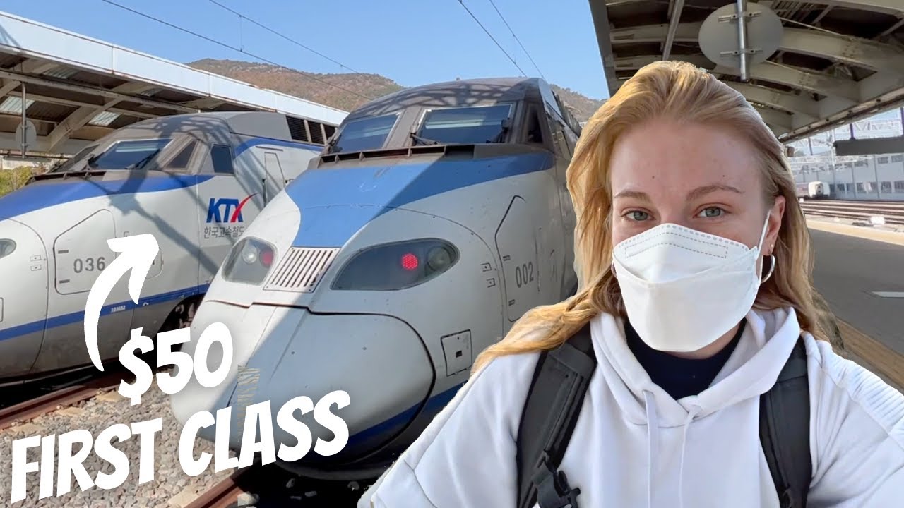 $50 FIRST CLASS KTX Korean Bullet Train Review (한국어 자막) - YouTube