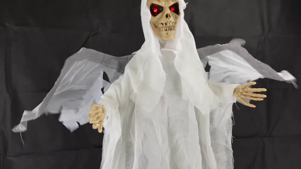 Bat Skeleton Ghost Halloween Hanging Prop White - YouTube