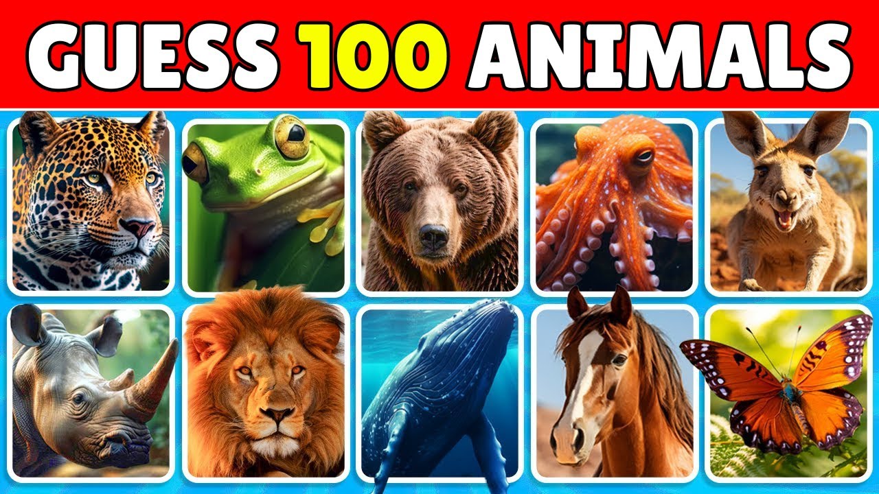 Guess 100 Animals in 3 Seconds 🦁🐼🐵 | EASY to IMPOSSIBLE - YouTube