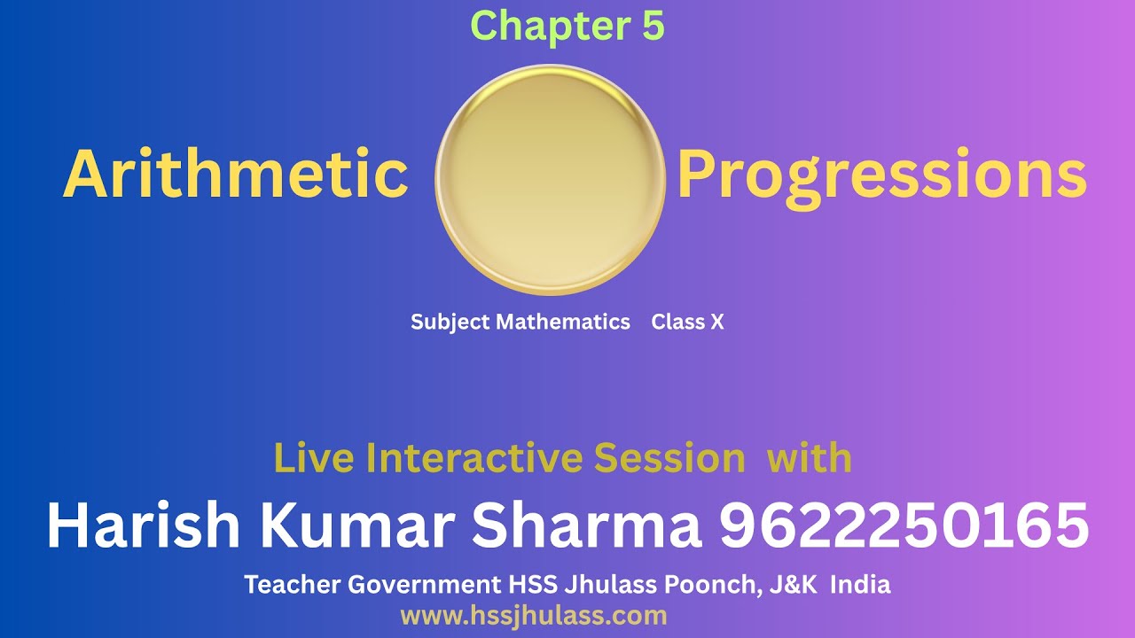 Mathematics Class 10th Chapter 5 Arithmetic Progression Youtube 7643
