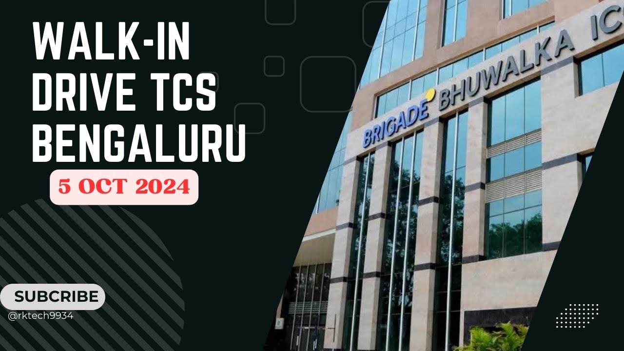 🚨Tcs Walk-in Drive Bengaluru| 5 oct 2024 |Experience job vacancy🚨 - YouTube