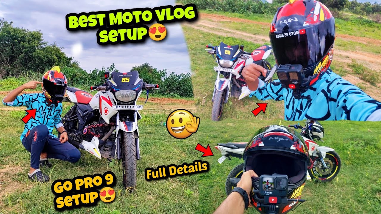 Best Go Pro Motovlogging Setup || my motovlog setup gopro hero 9 ...