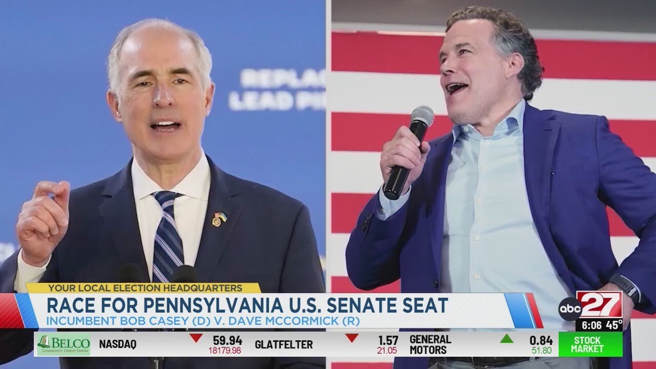 Casey and McCormick race for Pennsylvania U.S. Senate seat - YouTube