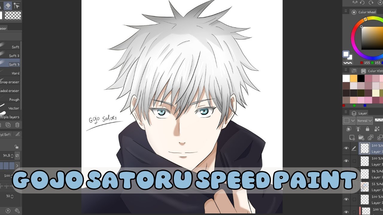 呪術廻戦-Jujutsu kaisen Gojo satoru speed paint timelapse [Clip Studio ...