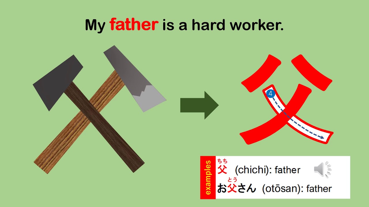 53-How to write the kanji for “father”. 漢字「父」の書き順 - YouTube