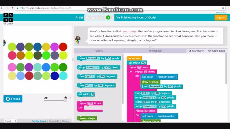 Hour of Code - Artist - DOTS Pattern - YouTube