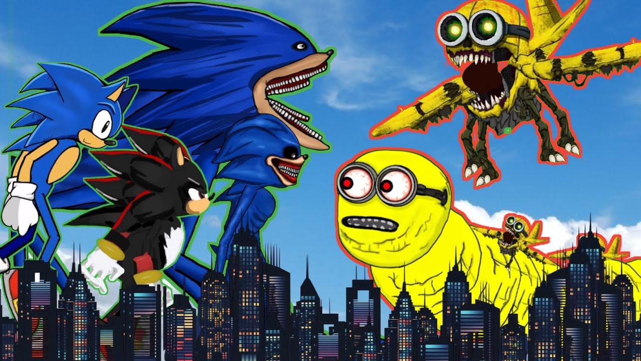 Shin Sonic Tapes Vs Infected Minion, Shadow Hedgehog, Sonic Exe, Siren ...