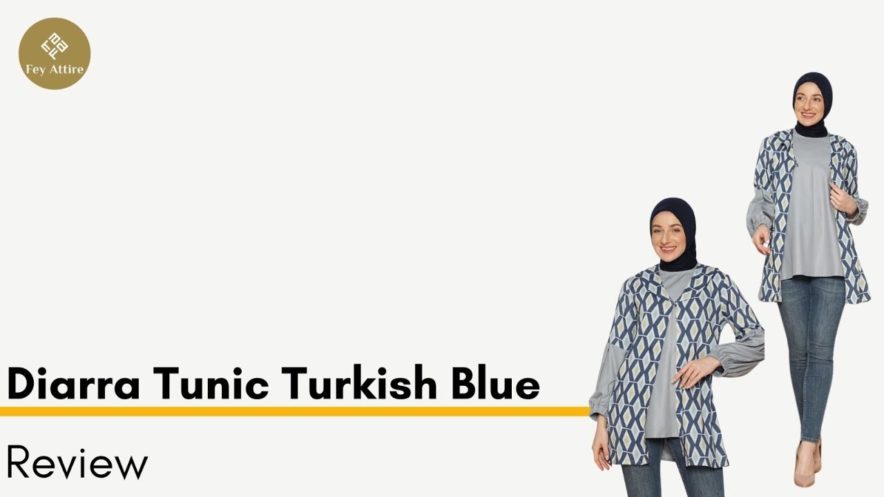 Review Diarra Tunic Turkish Blue by Fey Attire - YouTube